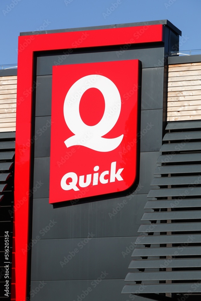 Ecully , France - June 13, 2021: Quick fast food sign on a building ...