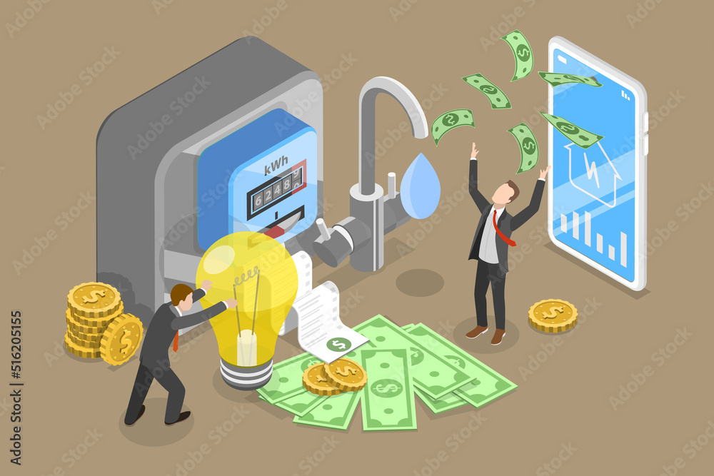 3D Isometric Flat Vector Conceptual Illustration of Water And ...