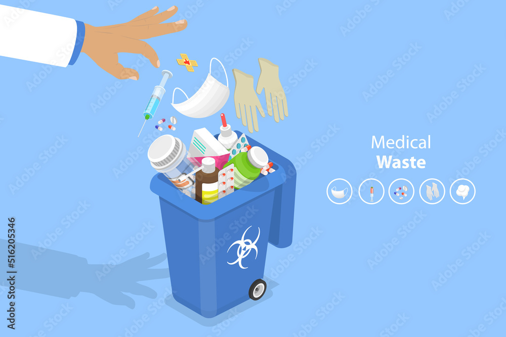 3D Isometric Flat Vector Conceptual Illustration of Biohazardous ...