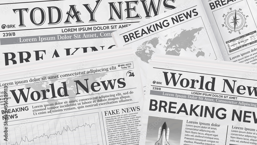 Newspaper. Realistic vector illustration background of the page ...