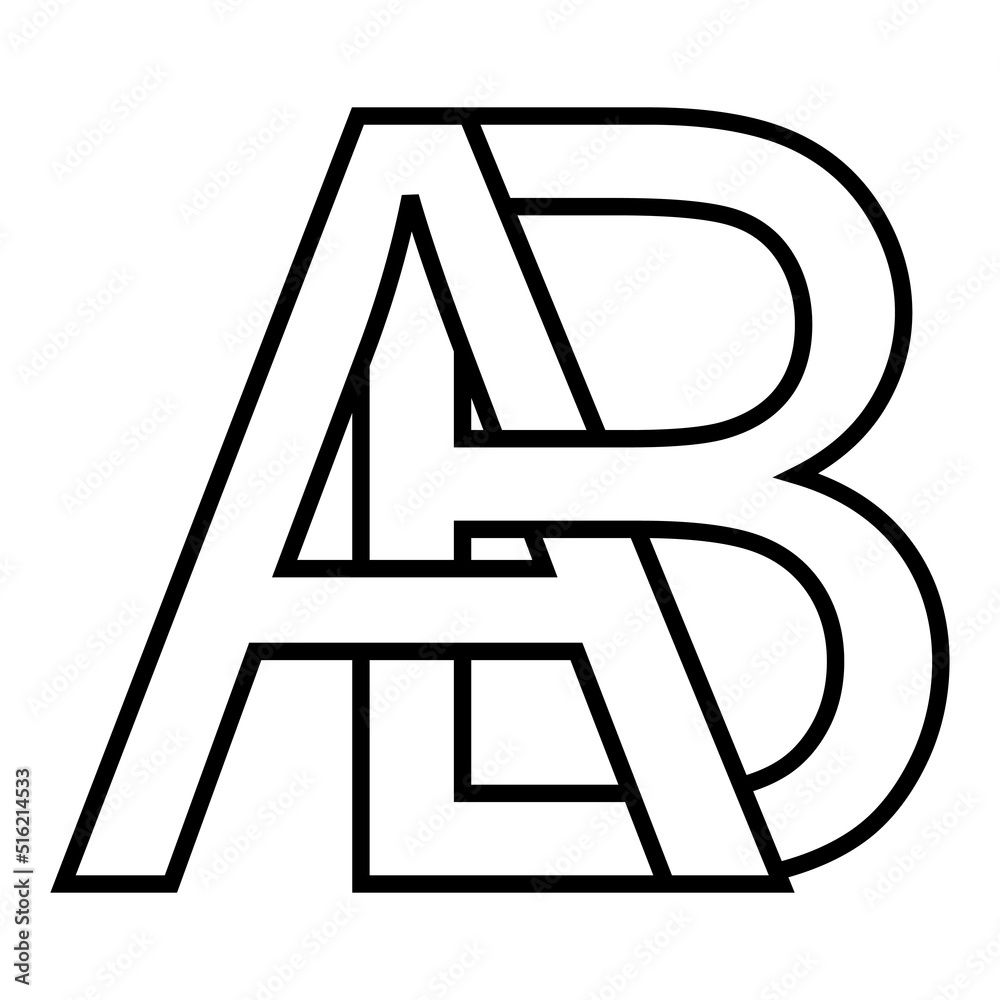 Logo icon two interlaced letters A B, logo AB BA Stock Vector | Adobe Stock
