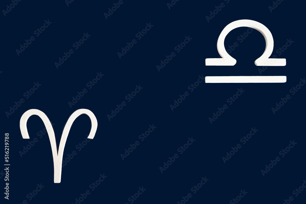 Símbolos astrológicos Aries Libra. Signos astrológicos, opuestos ...