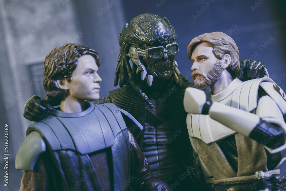 NEW YORK USA, JULY 10 2022: Scene from Star Wars the Clone Wars, space ...