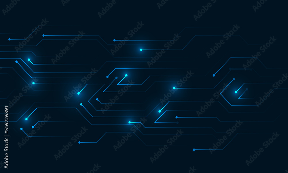 Dark blue circuit board technology background. Vector graphic design ...