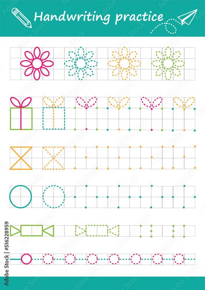 Trace line worksheet for kids. Basic writing. Working pages for ...