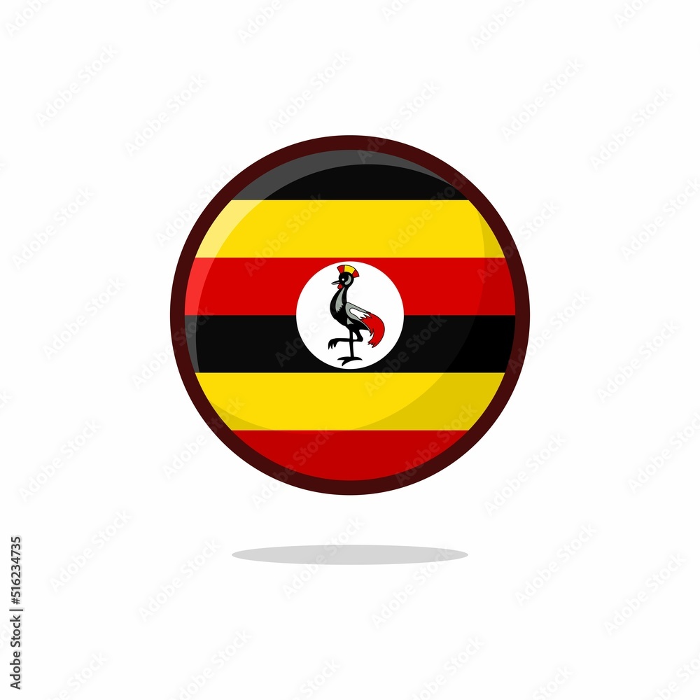 Uganda Flag Icon. Uganda Flag flat style isolated on a white background ...