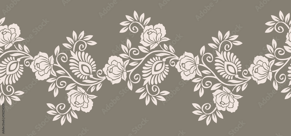 Abstract rose flower border design Stock Vector | Adobe Stock