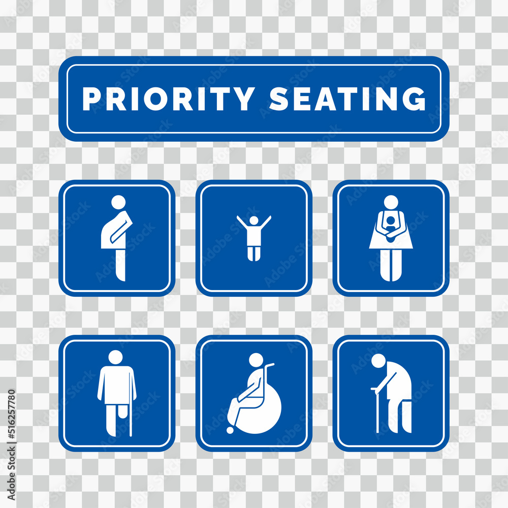 Priority seating sign design vector illustration Stock Vector | Adobe Stock