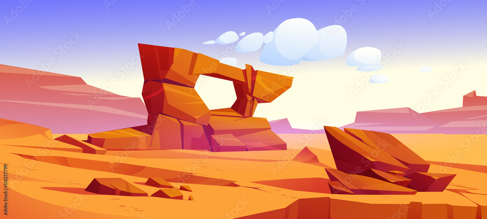 Arizona desert landscape, wild west background with golden sand dunes ...