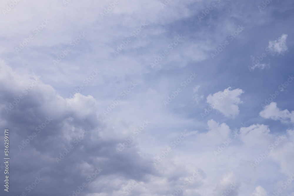 blue sky and white clouds..blue back ground. Freshness of the new day ...