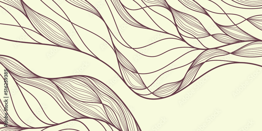 Vintage coloring linear abstract backgrounds. Smooth waves of thin ...