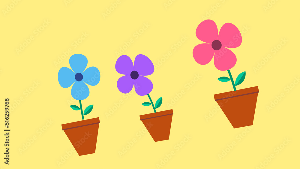 Colorful simple 2d flower animation in high resolution Stock ...