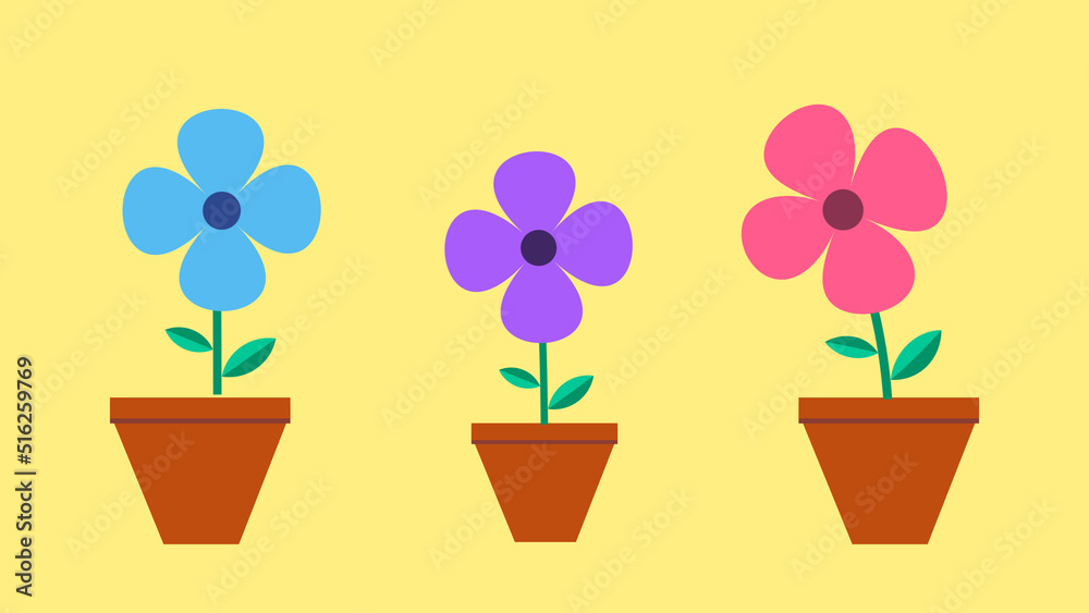 Colorful simple 2d flower animation in high resolution Stock ...