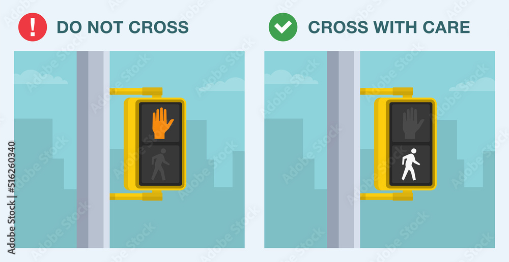 Pedestrian safety tips and traffic regulation rules. Do's and don'ts ...