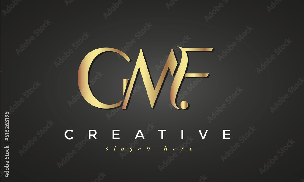 GMF creative luxury stylish logo design with golden premium look ...