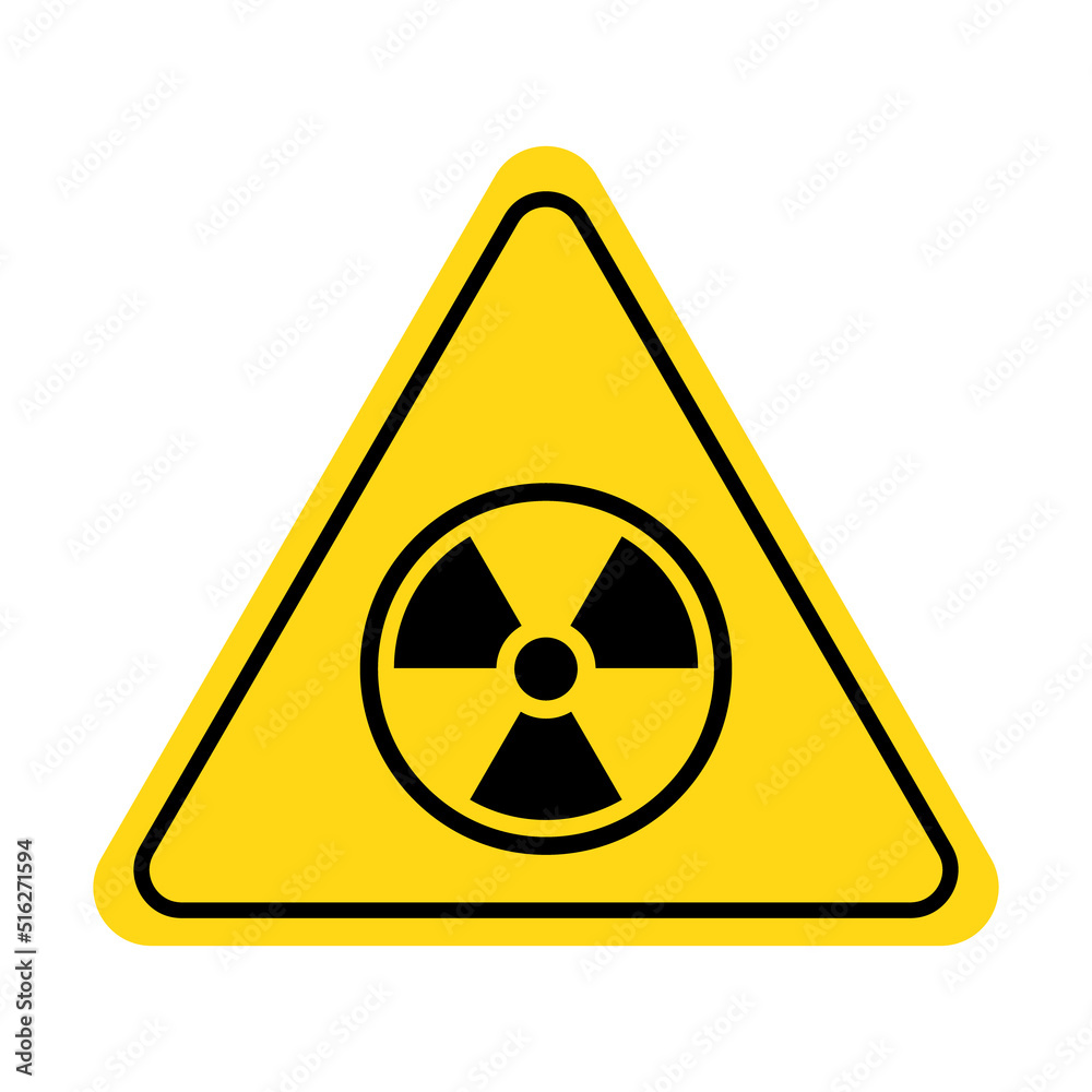 Radioactive, radiation sign. Danger, warning atomac bomb, radiation ...