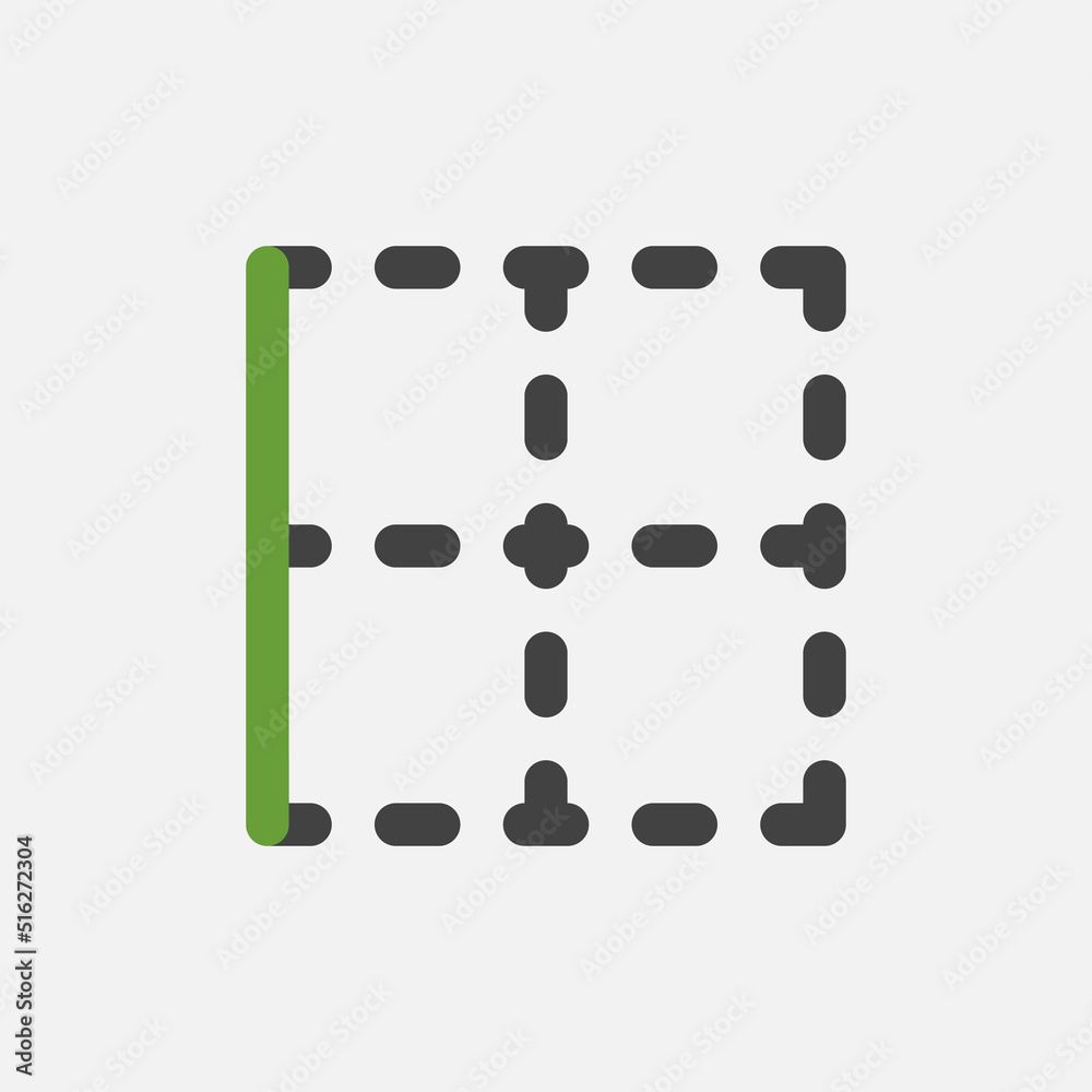 Left border icon in flat style about text editor, use for website ...