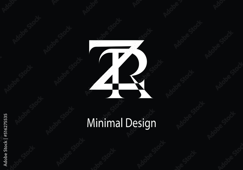 Alphabet letter ZR logo design Stock Vector | Adobe Stock