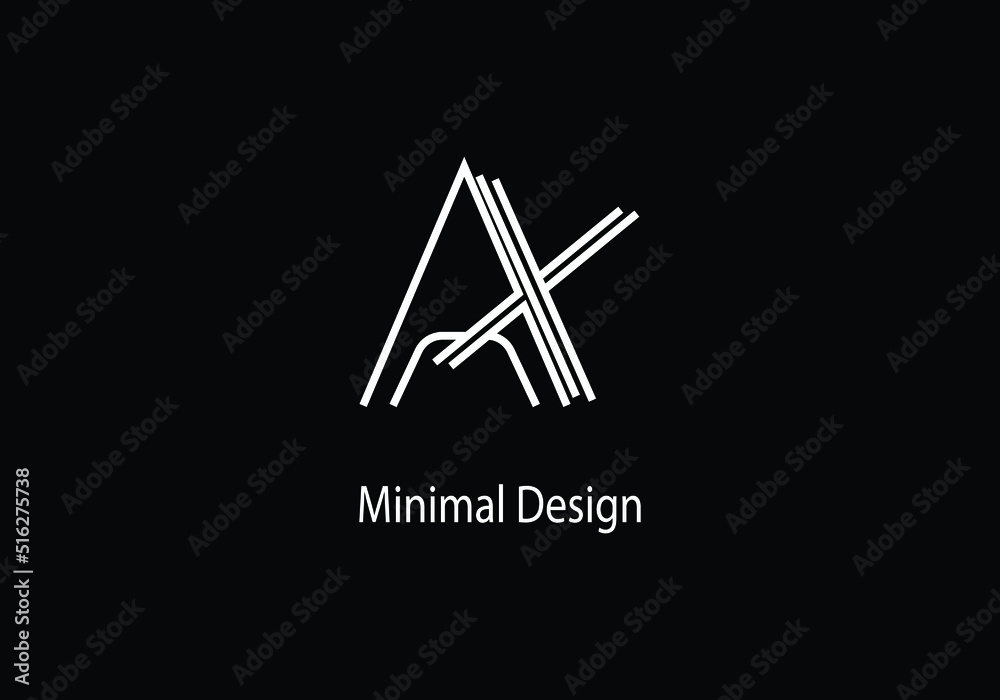 Alphabet letter AX logo design line art Stock Vector | Adobe Stock