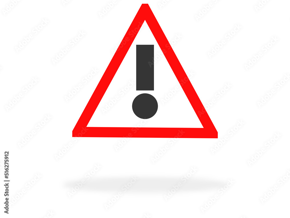 Warnschild zeigt Ausrufezeichen als Zeichen für Vorsicht Stock ...
