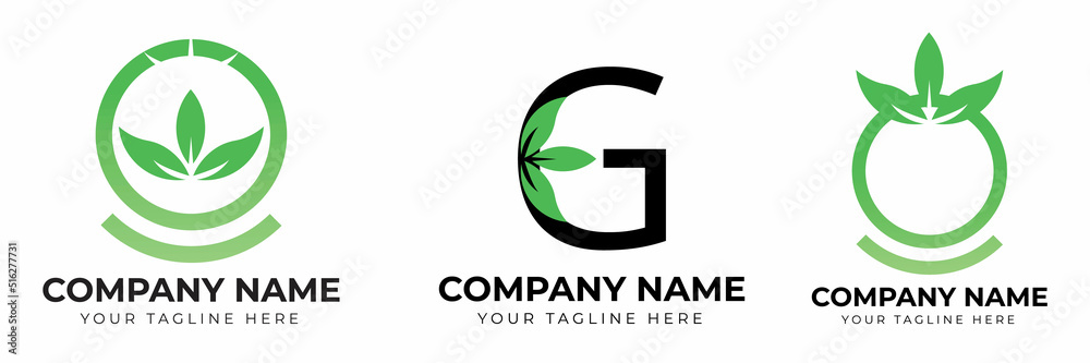 Green G letter company logo design, Letter G leaf clean minimalist logo ...