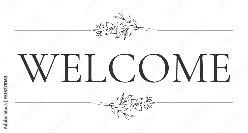 Vintage vector welcome handwritten inscription. hand drawn lettering ...