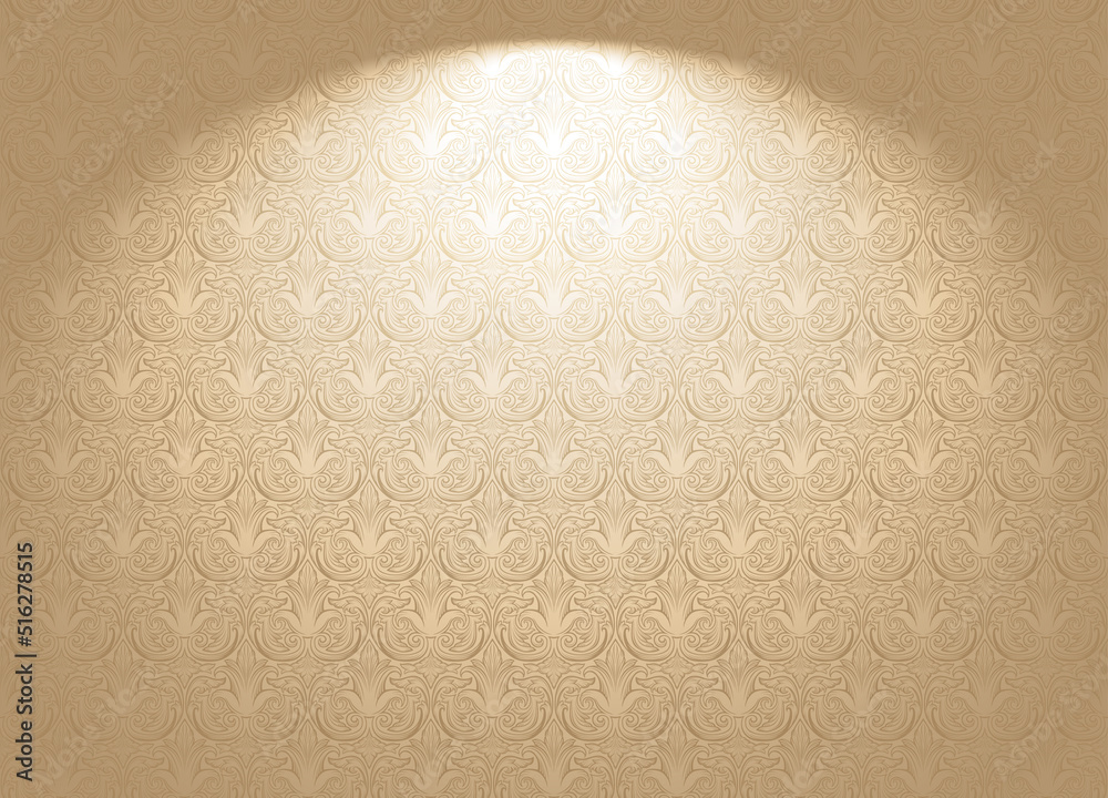 Vintage, Gothic background in gold color in Baroque, rococo style with ...