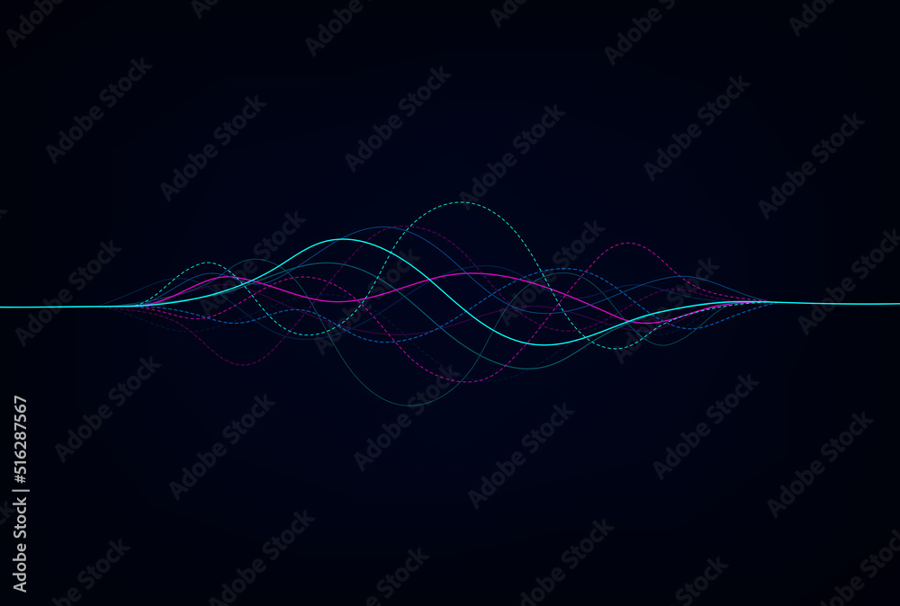 Wave lines flowing dynamic. Artificial intelligence deep learning ...