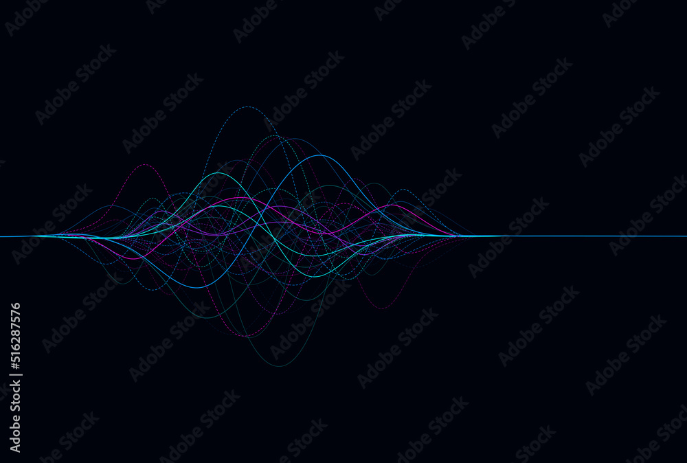 Wave lines flowing dynamic. Artificial intelligence deep learning ...