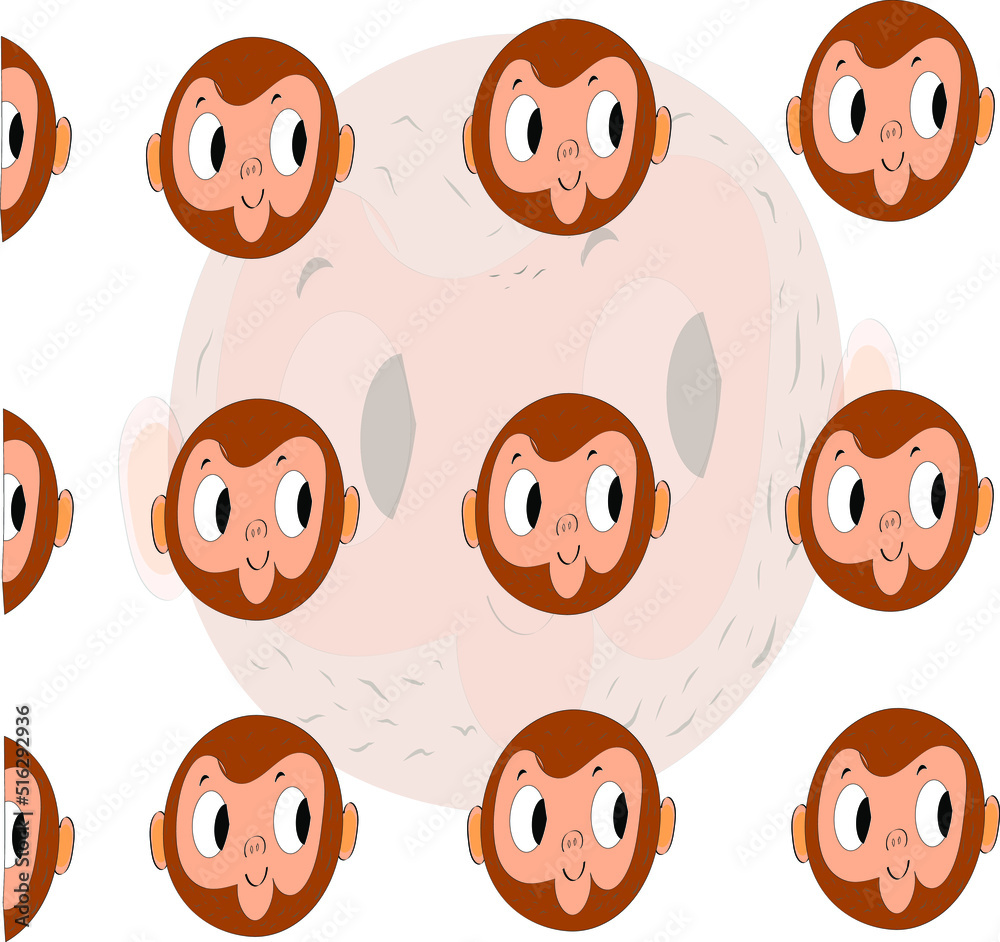 monkey face pattern background Stock Vector | Adobe Stock