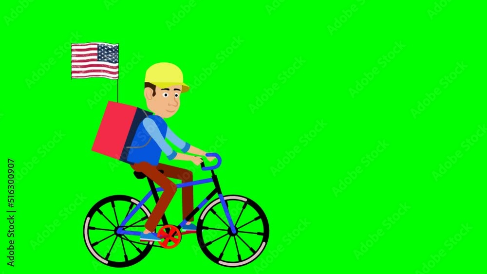 2D Animation Cartoon Movie A American man in national dress and with a ...