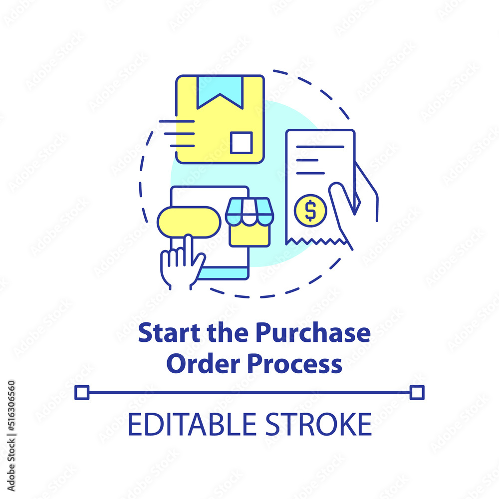 Start purchase order process concept icon. Step for procurement ...