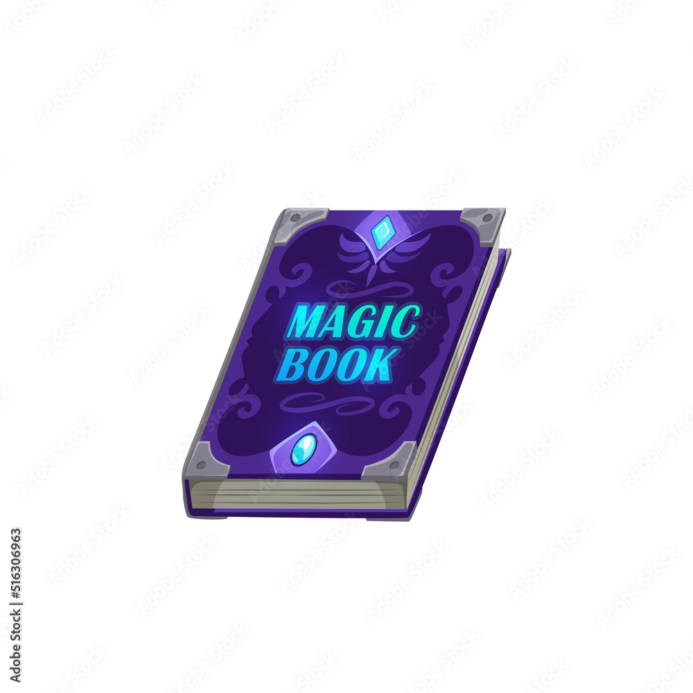 Halloween spellbook, ancient magic book with alchemy recipes, mystic ...