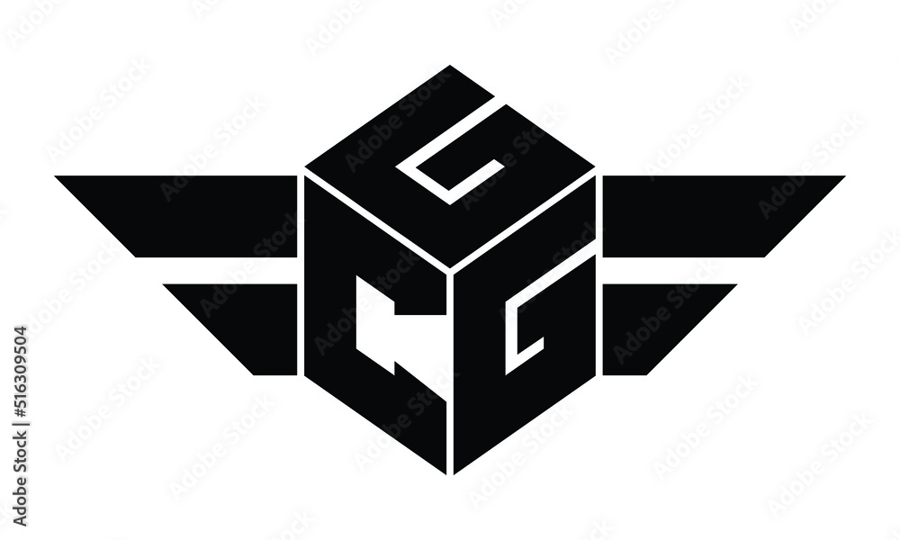 GCG three letter gaming logo in polygon cube shape logo design vector ...