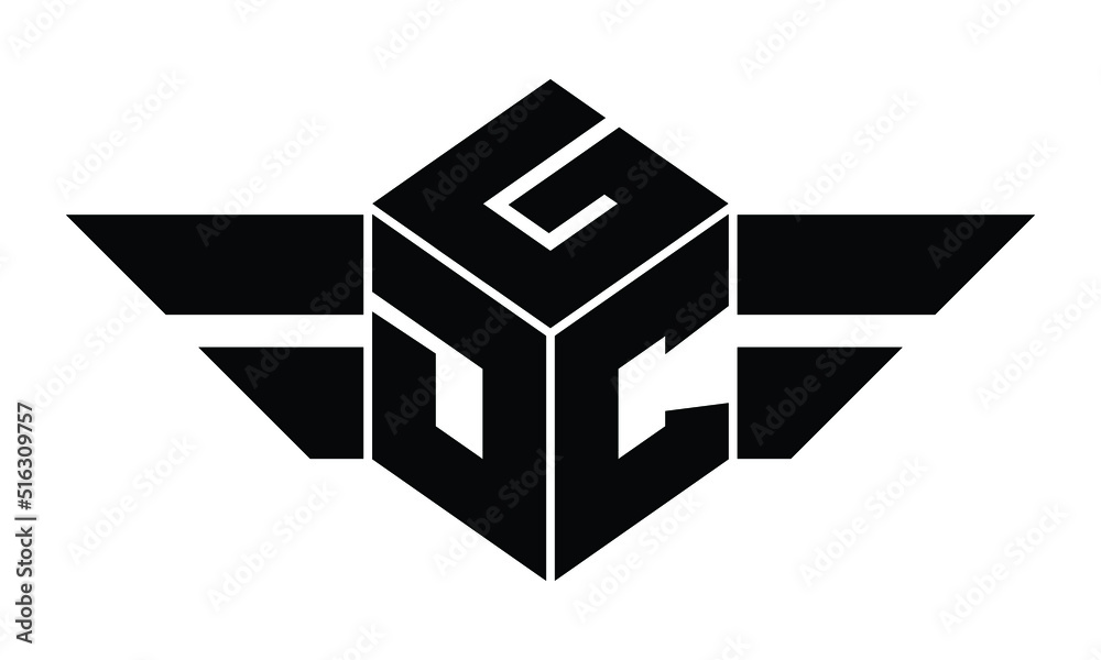 GDC three letter gaming logo in polygon cube shape logo design vector ...