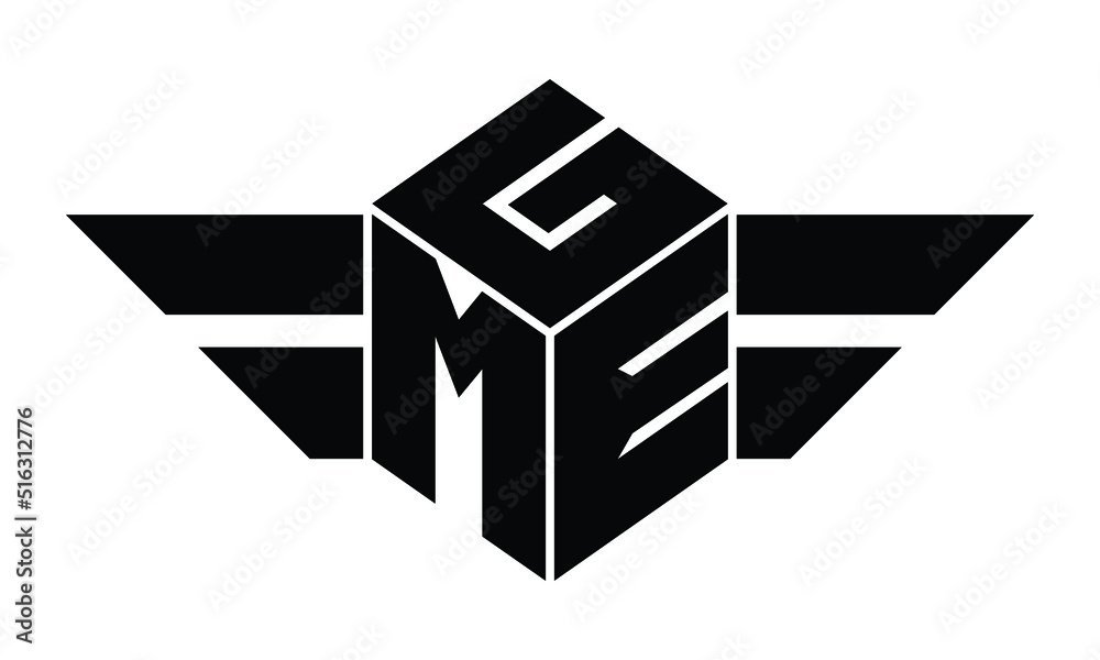 GME three letter gaming logo in polygon cube shape logo design vector ...