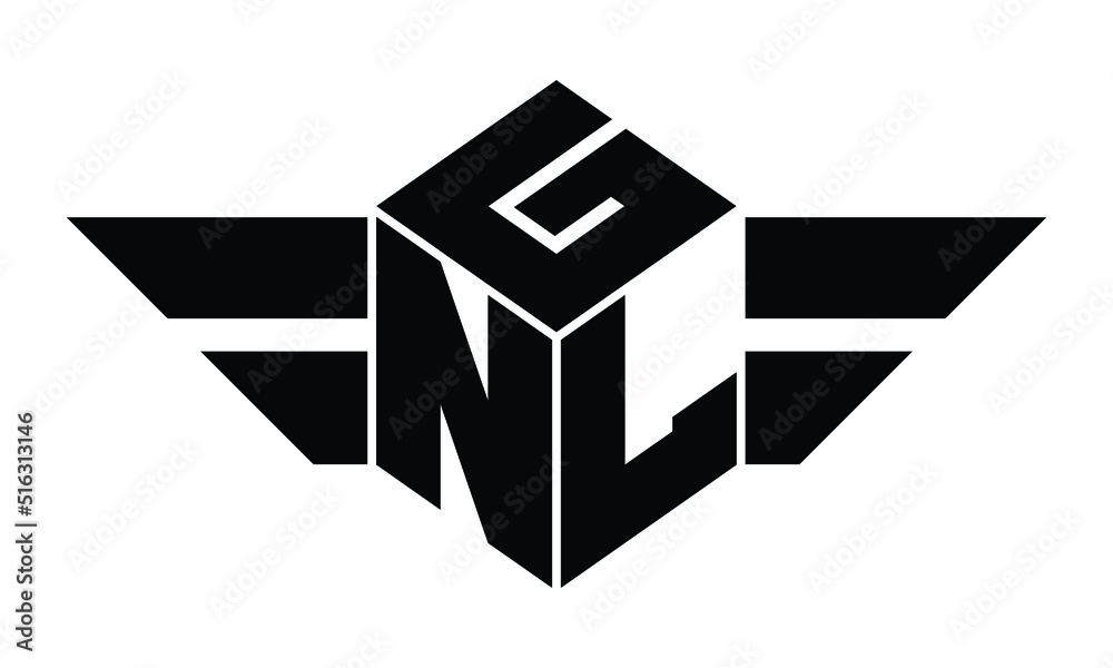 GNL three letter gaming logo in polygon cube shape logo design vector ...
