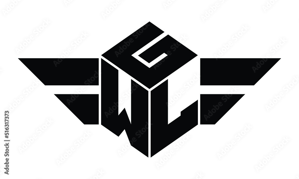 GWL three letter gaming logo in polygon cube shape logo design vector ...