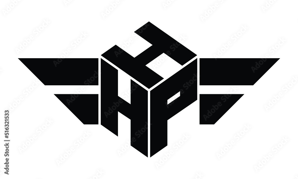 HHP three letter gaming logo in polygon cube shape logo design vector ...