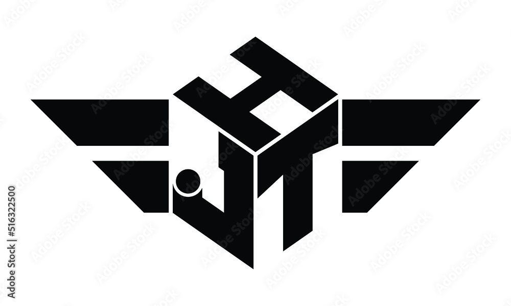HJT three letter gaming logo in polygon cube shape logo design vector ...