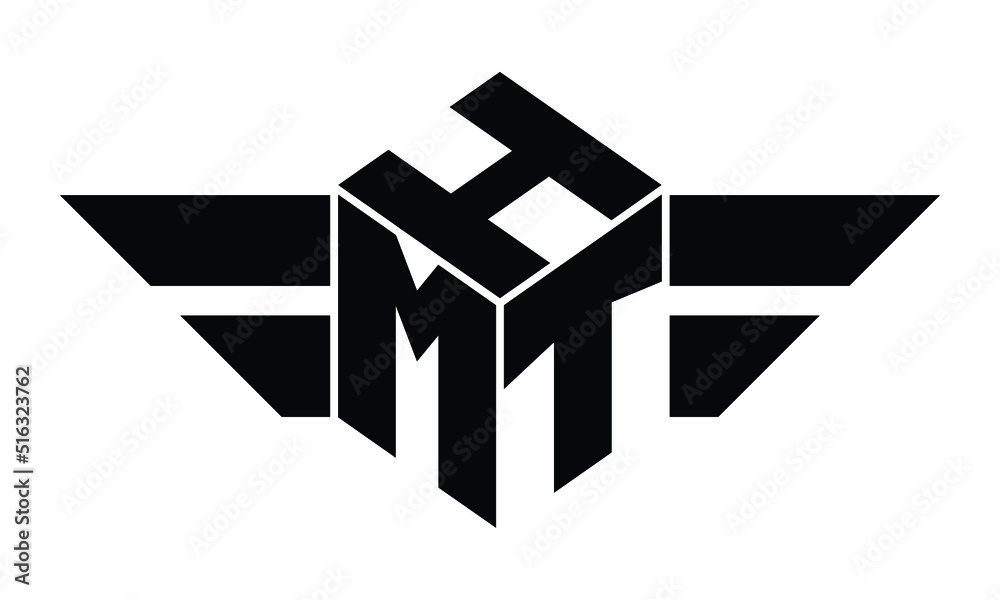 HMT three letter gaming logo in polygon cube shape logo design vector ...