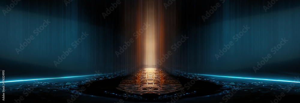 Abstract modern dark background with rays and lines. Dark empty scene ...