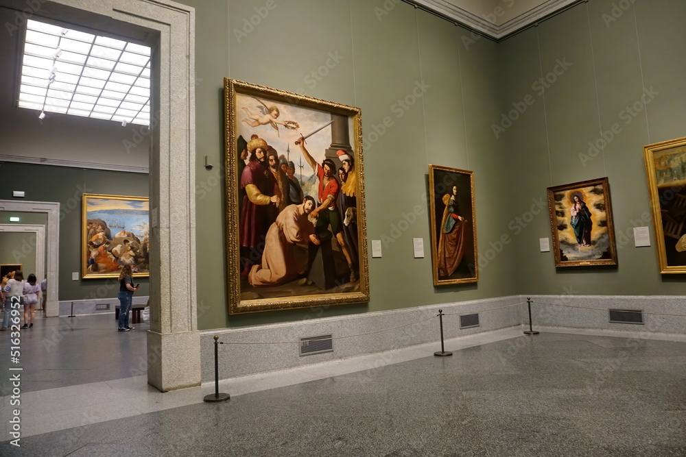 MADRID, SPAIN, JULY 11, 2022: Interior of the Museum de Prado. The ...