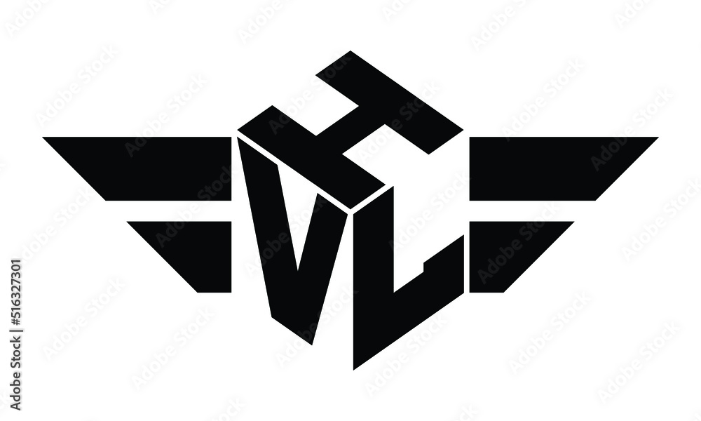 HVL three letter gaming logo in polygon cube shape logo design vector ...