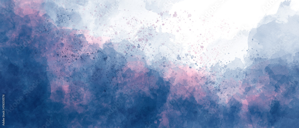 blue red sky gradient watercolor background with clouds texture Stock ...