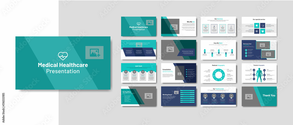 Health and Medical presentation templates design. graphs and charts ...
