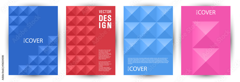 Educational catalog front page template bundle vector design. Memphis ...