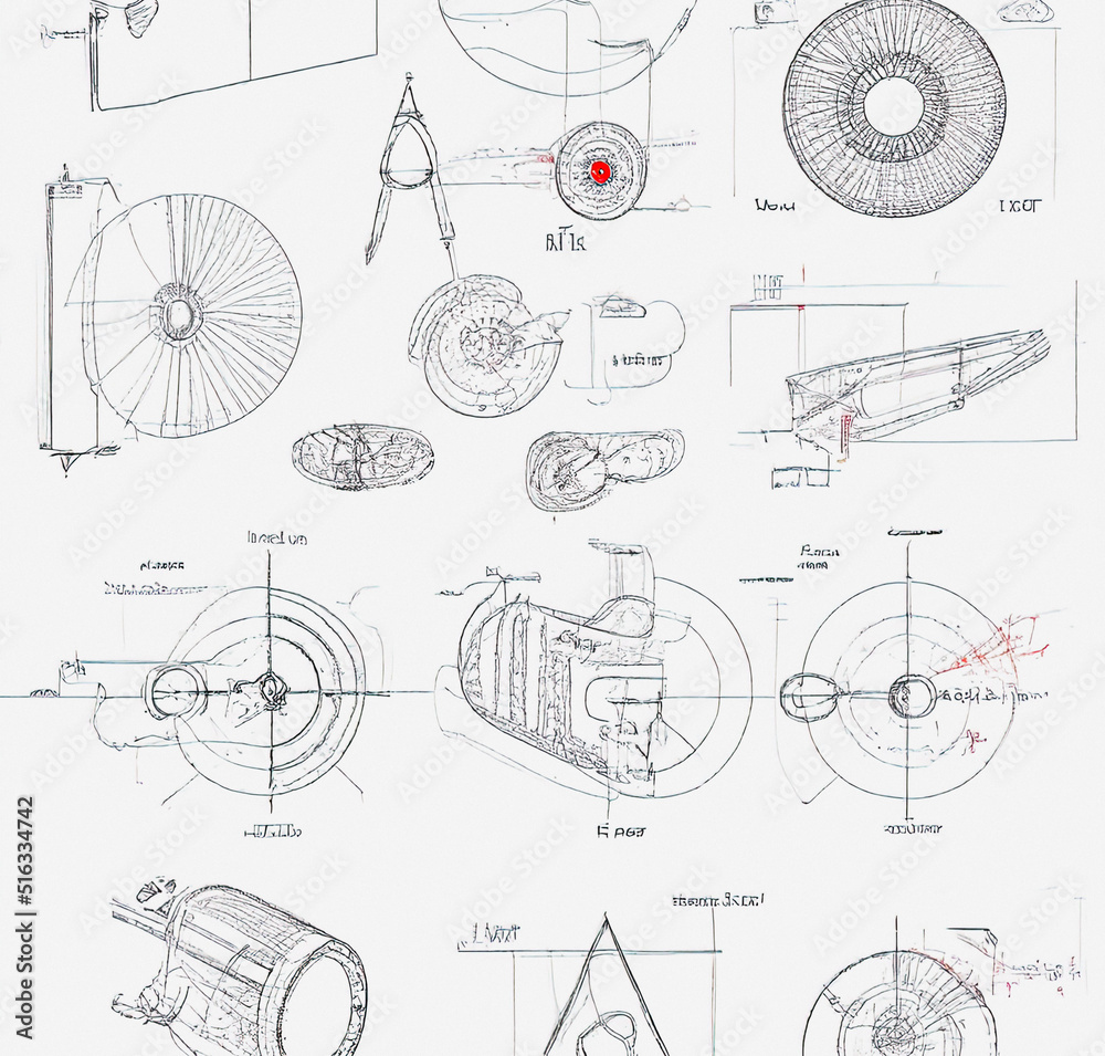 technical drawing of technology Stock Illustration | Adobe Stock
