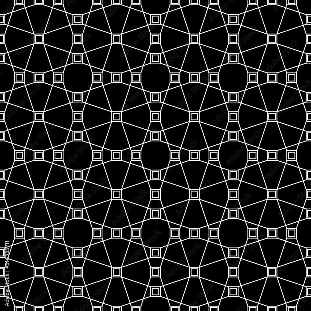 Repeated white figures and lines. Geometric wallpaper. Seamless surface ...