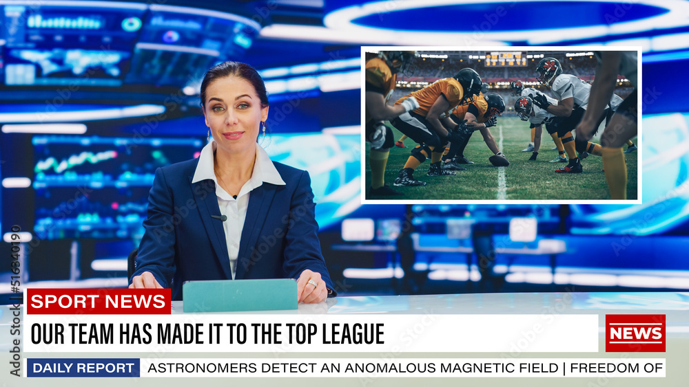 On Air TV Live News Program with Professional Female Presenter ...